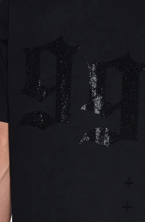 Ksubi Stardom Ekcess Oversize Crystal Embellished Cotton T-shirt
