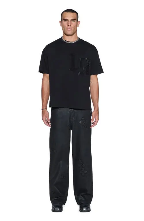Ksubi Stardom Ekcess Oversize Crystal Embellished Cotton T-shirt