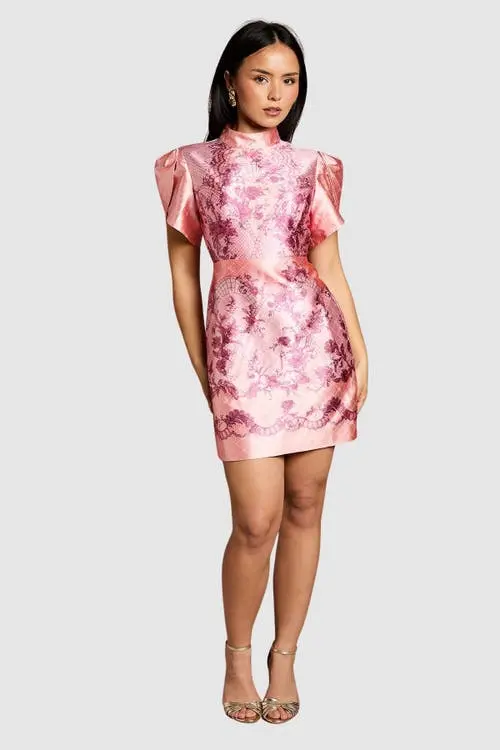 Coast Petite Floral Print Tulip Sleeve Mini Dress