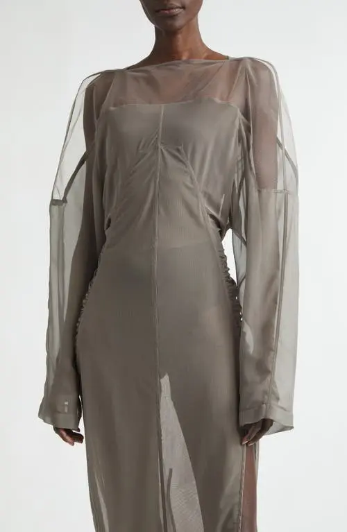 Rick Owens Collage Paneled Long Sleeve Gown - Dust