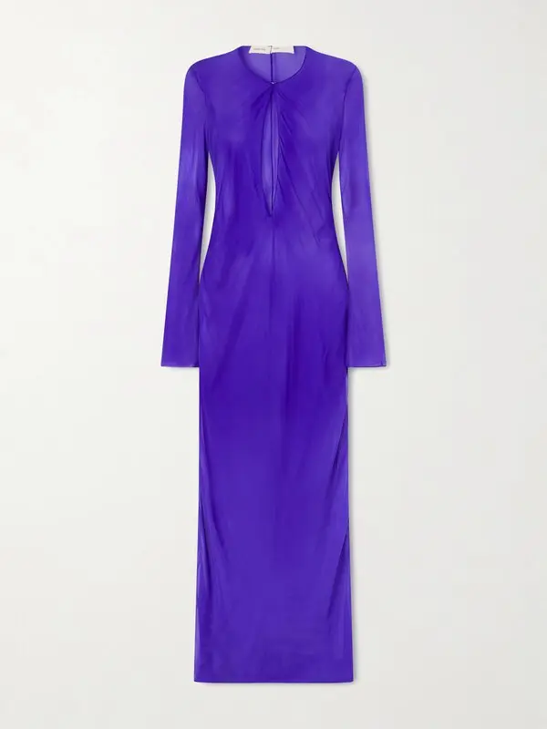 COLLEEN ALLEN Silk-chiffon Floor-length Gown - Purple