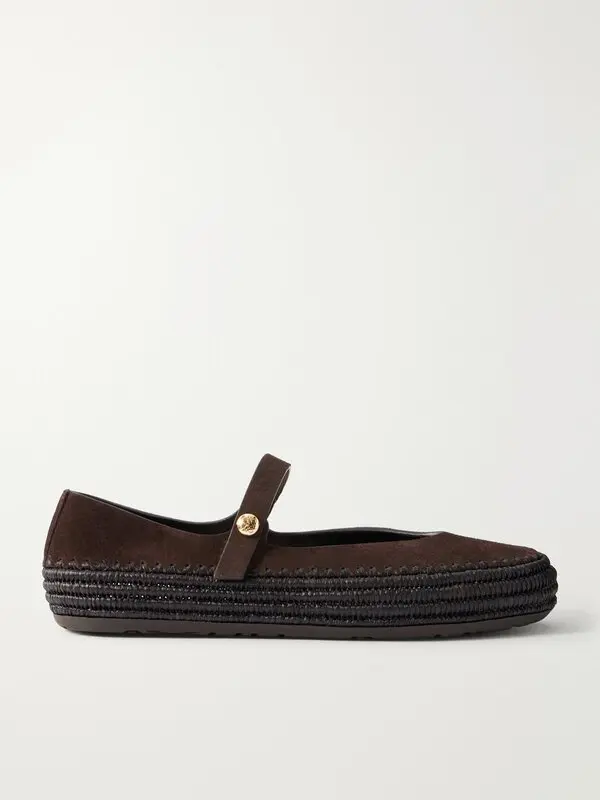 Loewe Paula's Ibiza Rio Suede Espadrilles - Brown
