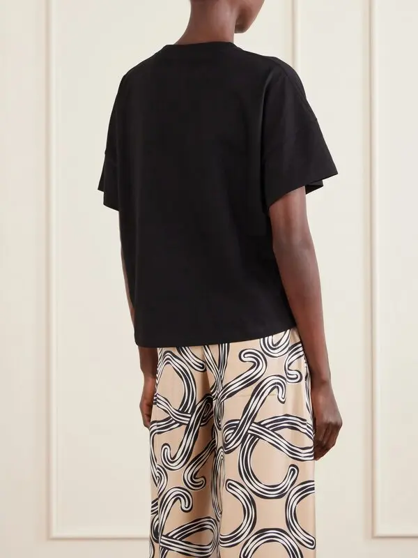 Loewe Embroidered Cotton-jersey T-shirt - Black