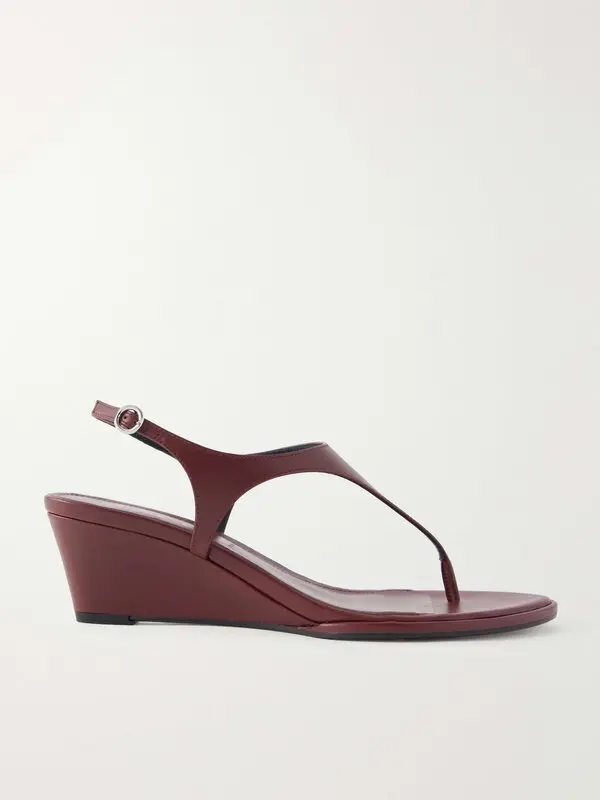 AeydĒ Roose Leather Thong Sandals - Burgundy