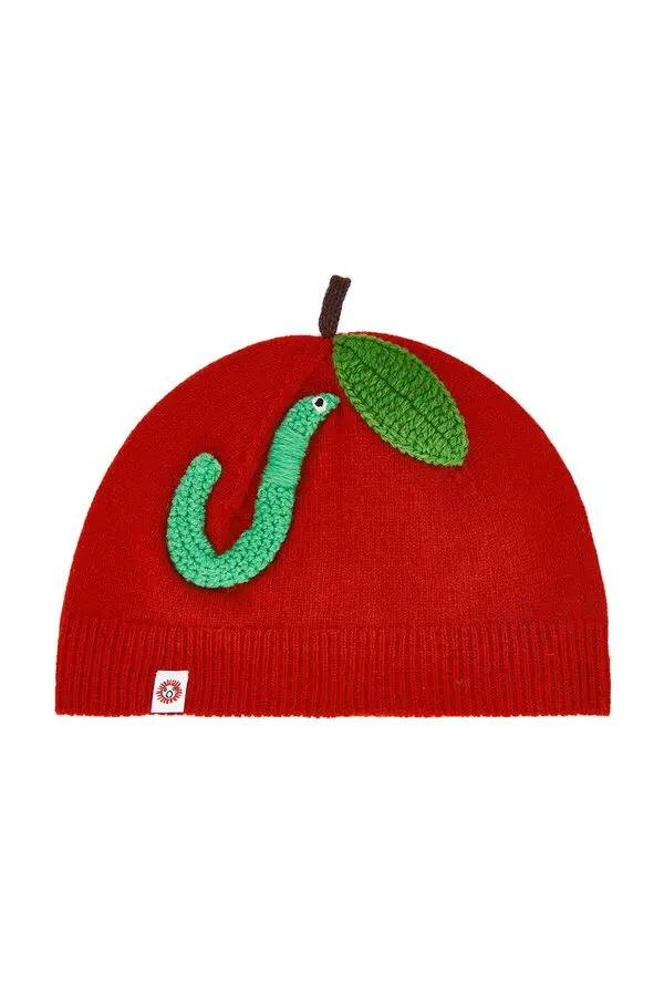 CHARLES JEFFREY Apple Skull Cap - Red & Green Worm