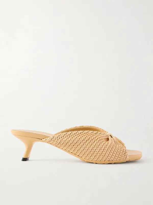 Loewe Paula's Ibiza Pebble Raffia-effect Mules - Neutrals