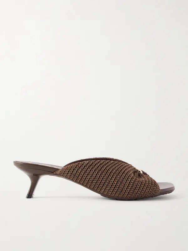 Loewe Paula's Ibiza Pebble Raffia-effect Mules - Brown