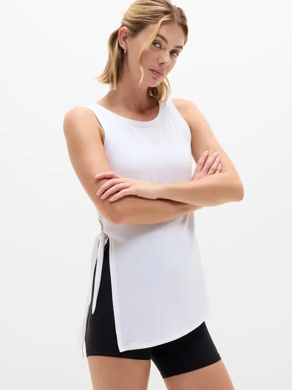 Athleta Move With Ease Asym Tie Tank - Bright White