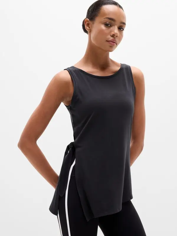 Athleta Move With Ease Asymmetrical Tie Tank - Black
