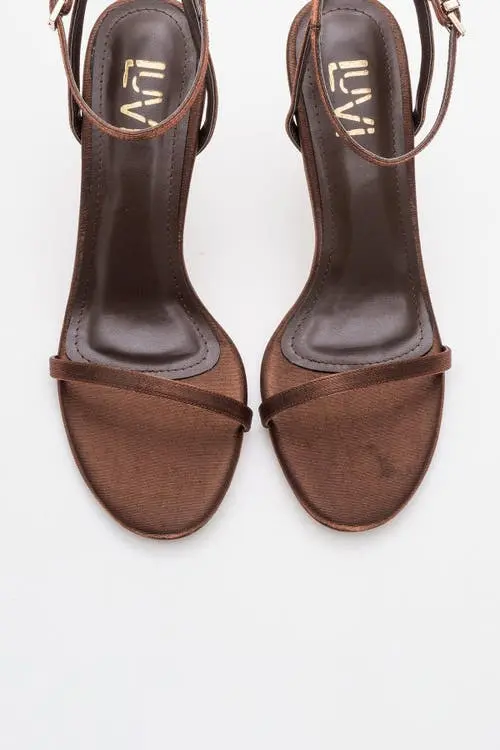 PROLOGUE SHOES Jasmin Stiletto Sandal With Ankle Strap - Copper
