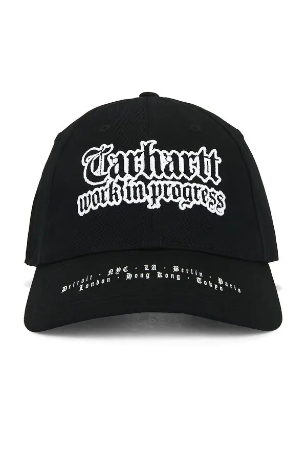 Carhartt Work In Progress World Tour Cap In Black - Black & White