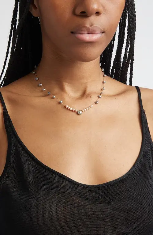ISSHI Desnuda Freshwater Pearl Station Necklace - Shield