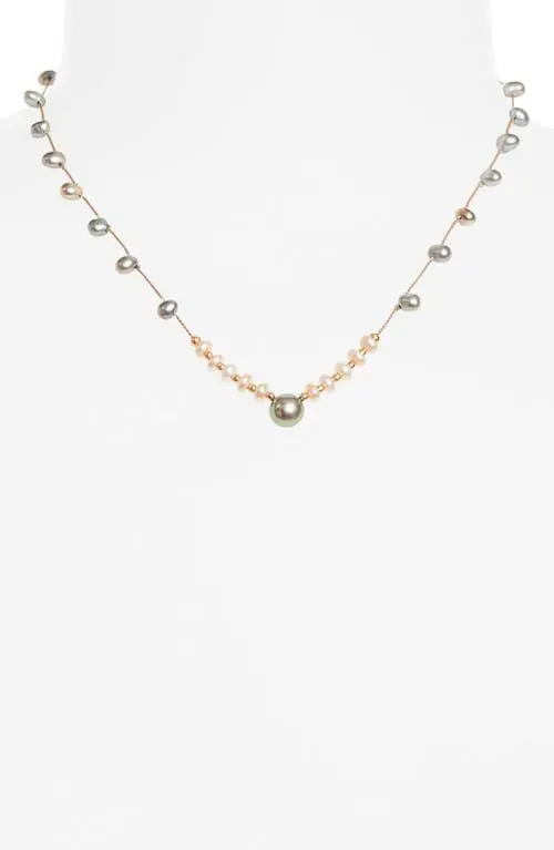 ISSHI Desnuda Freshwater Pearl Station Necklace - Shield