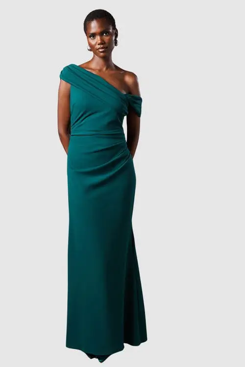 Coast Asymmetrical Neck Maxi Dress - Emerald