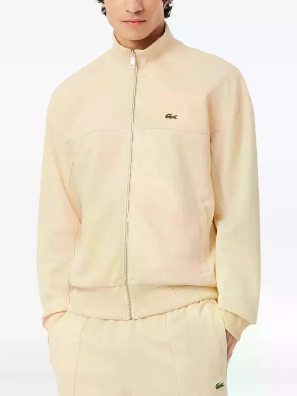 Lacoste Logo-patch Zip-up Sweater - Neutrals