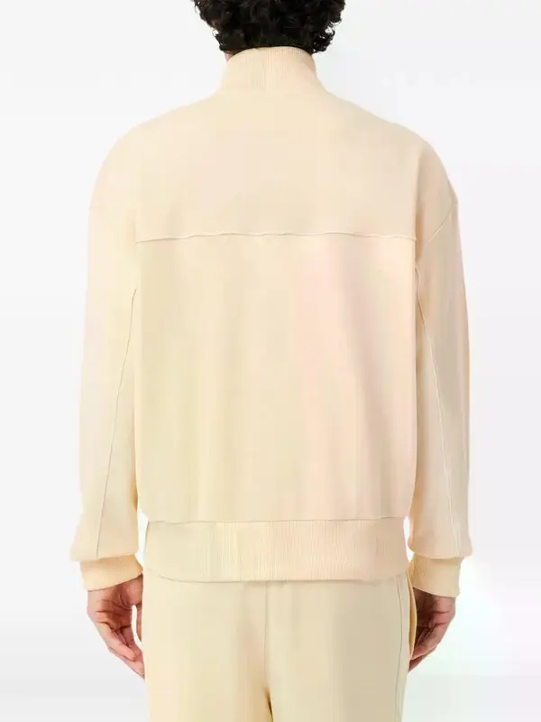 Lacoste Logo-patch Zip-up Sweater - Neutrals