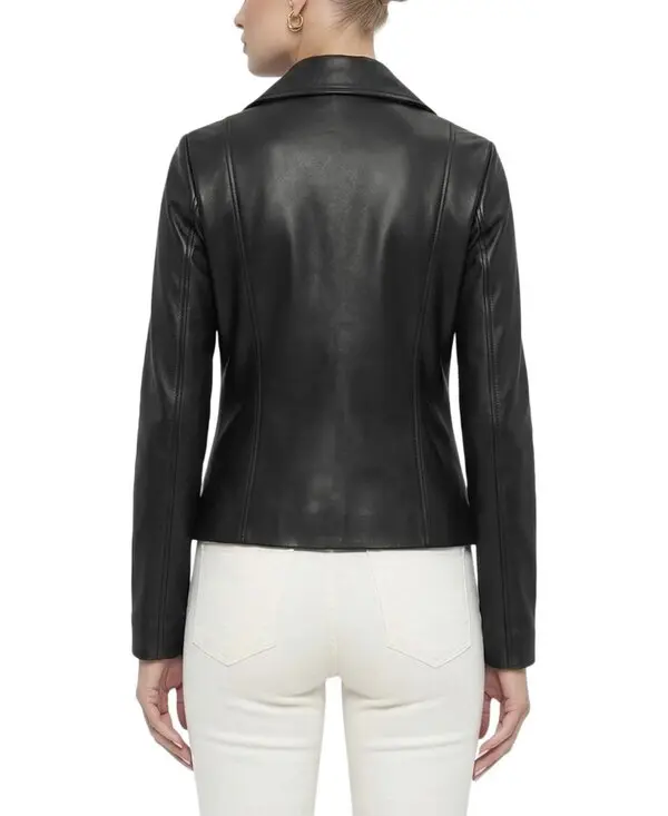 Gorski Nappa Leather Moto Zip Jacket