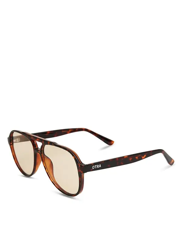 OTRA Stevie Aviator Sunglasses, 58mm - Tort/brown