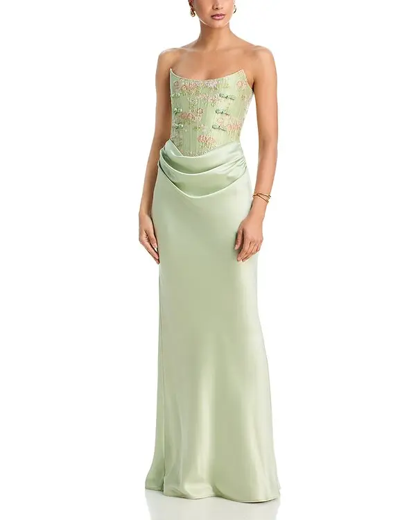 SAU LEE Frances Gown - Pastel Pistachio