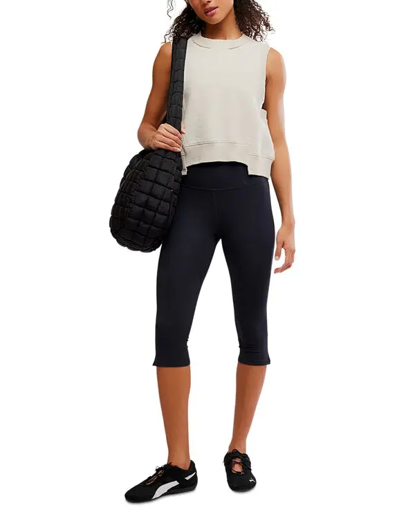 Free People Never Better Mini Flare Cropped Leggings - Black