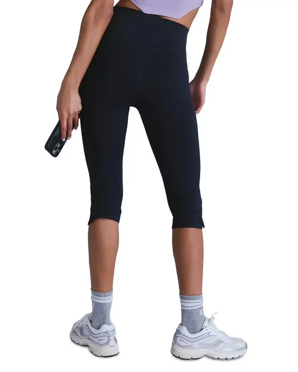 Free People Never Better Mini Flare Cropped Leggings - Black