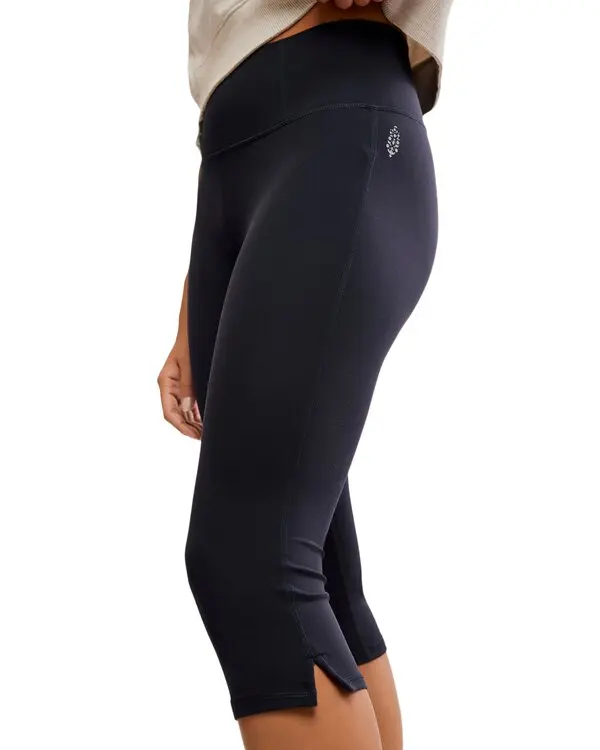 Free People Never Better Mini Flare Cropped Leggings - Black