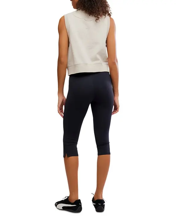 Free People Never Better Mini Flare Cropped Leggings - Black