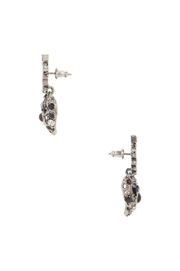 Saint Laurent Fetiche Earrings In Black,metallic Silver - Noir, Rouge, & Gris