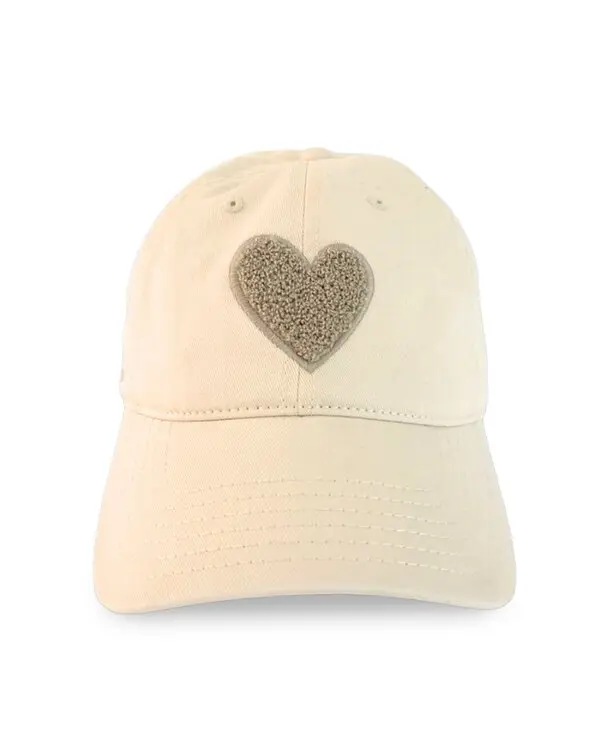 KERRI ROSENTHAL Imperfect Heart Chenille Baseball Cap - Vanilla/camel