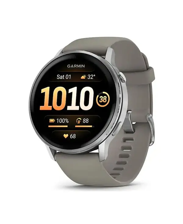 GARMIN Smartwatch 45mm - Silver Gray Silicone Band