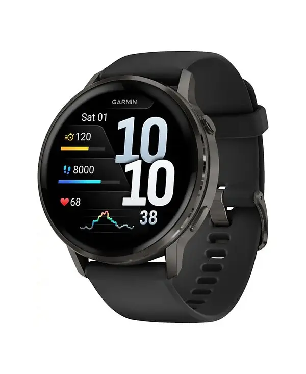 GARMIN Smartwatch 45mm - Slate With Black Silicone Band