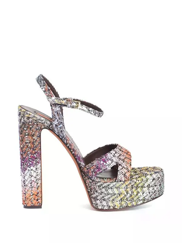 Missoni Chevron-knit Platform Sandals - Silver