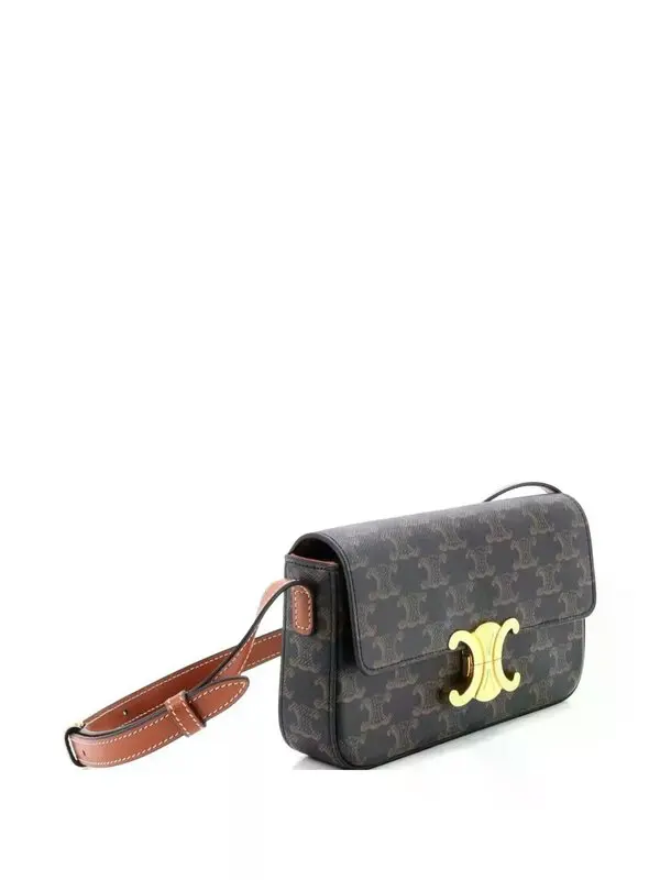 Celine Triomphe East-west Coated Canvas Shoulder Bag - Brown