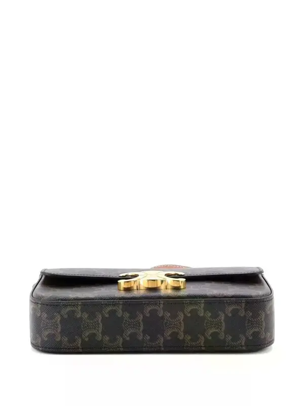 Celine Triomphe East-west Coated Canvas Shoulder Bag - Brown