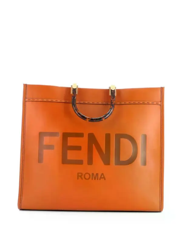 Fendi Sunshine Shopper Large Tote Bag - Brown