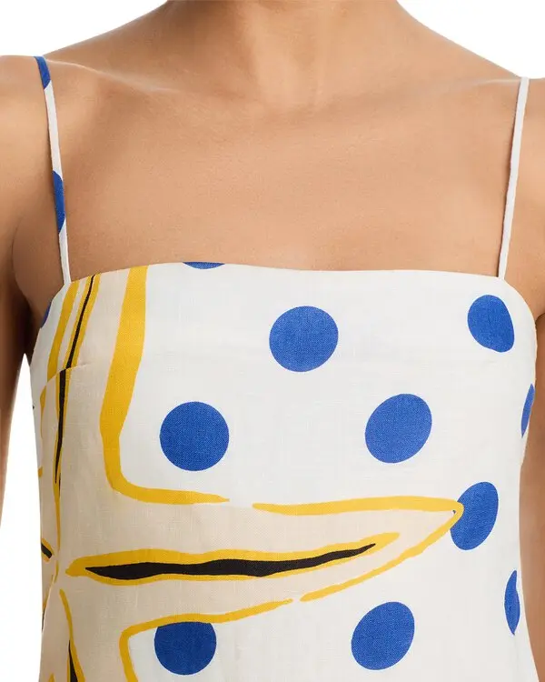 CALA DE LA CRUZ Ancona Linen Dress With Nautical Print - Calicomare