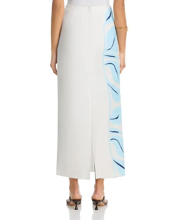 CALA DE LA CRUZ Bruna Printed Linen Skirt - Foglie