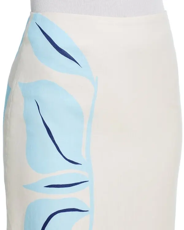CALA DE LA CRUZ Bruna Printed Linen Skirt - Foglie