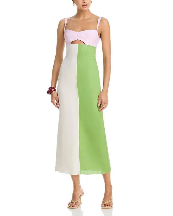 CALA DE LA CRUZ Nara Midi Dress - Forest