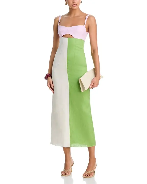 CALA DE LA CRUZ Nara Midi Dress - Forest