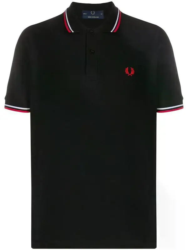 Fred Perry Stripe Trim Polo Shirt - Black