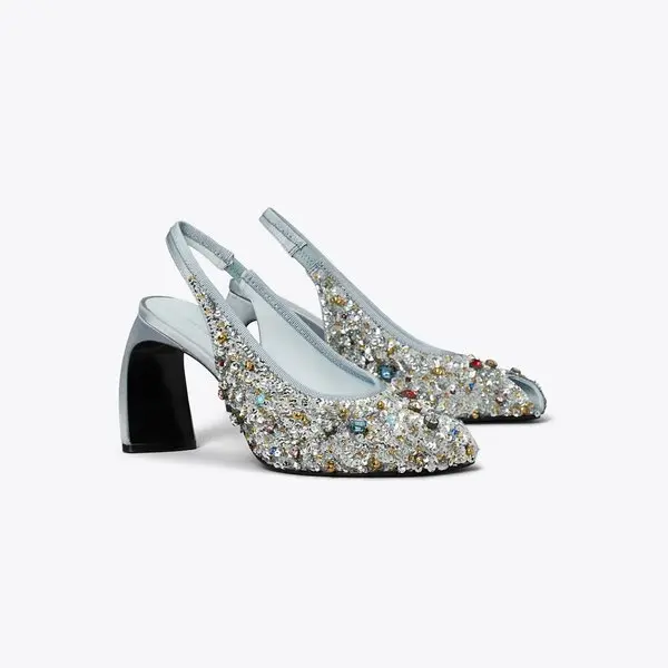 Tory Burch Peep-toe Slingback Pumps