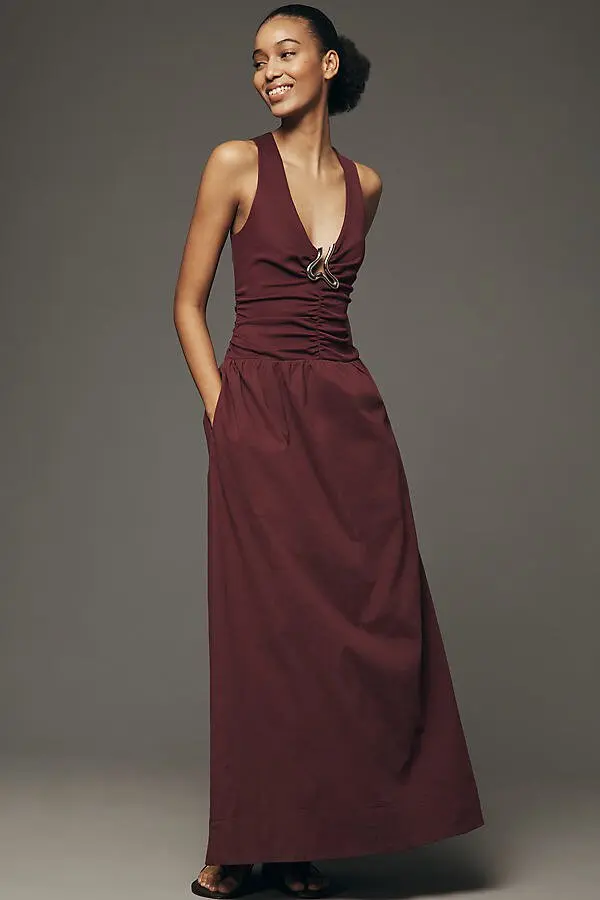 SOVERE / Hari Halter Maxi Dress - Plum