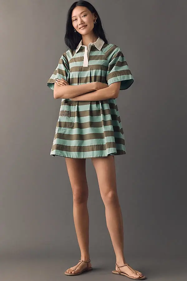 DAMSON MADDER Maggie Cotton Stripe Mini Dress