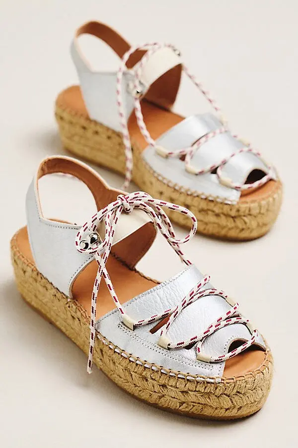 NAGUISA Cima Espadrille Sandals - Silver