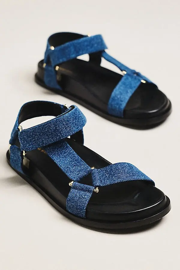 ANINE BING Jess Hardware Ankle-strap Sandals - Light Blue