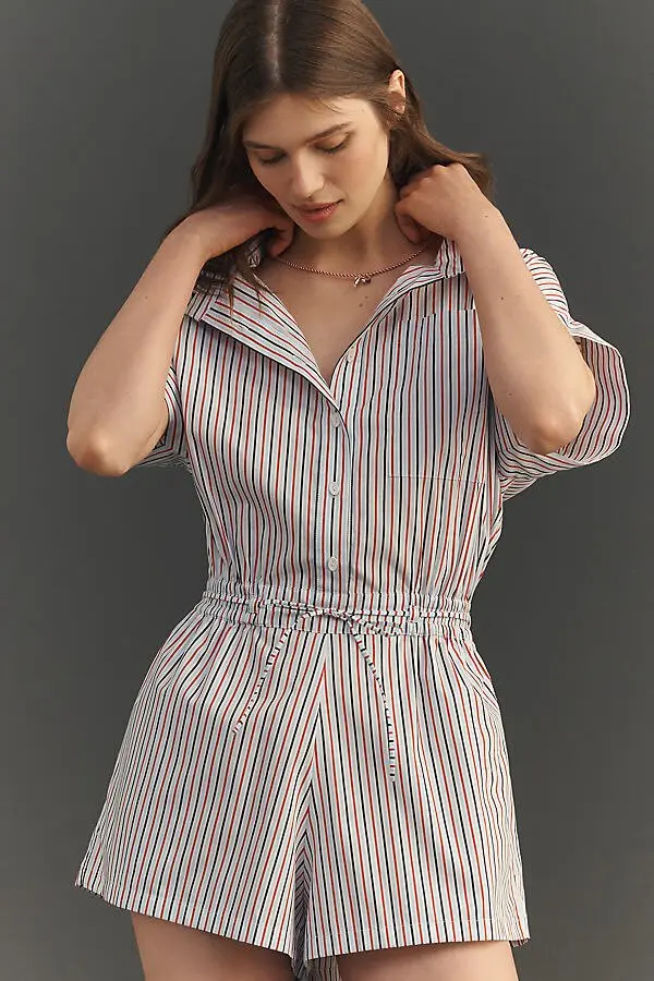 Faithfull The Brand Zion V-neck Romper - Venesia Stripe