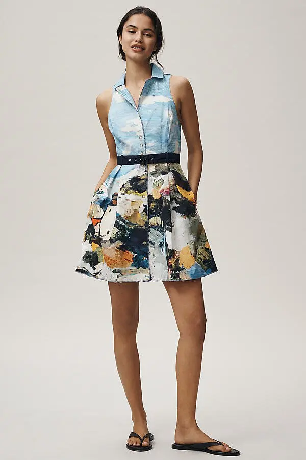 Maeve Collared Fit-and-flare Mini Dress
