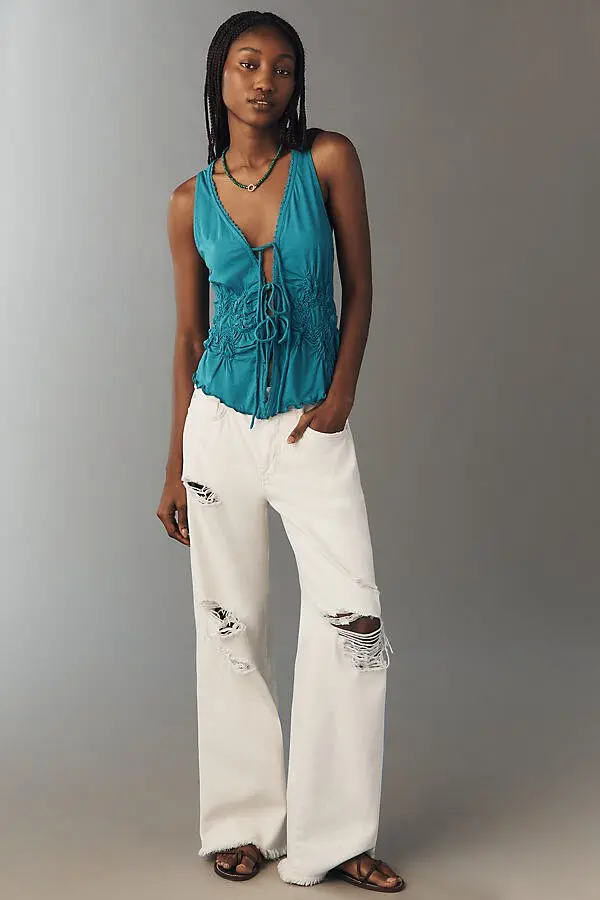 Anthropologie Smocked Tank Top