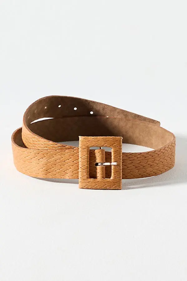 ADA Kelly Woven Leather Belt - Oat